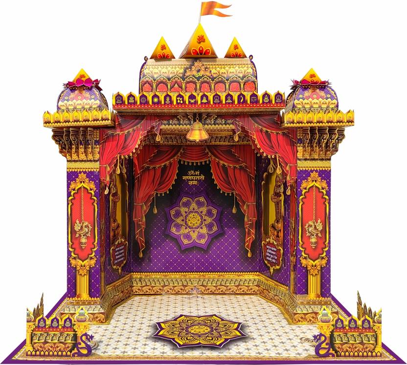 shree space A1 Mandir Makhar Paper Decoration Eco Friendly Corrugated ...