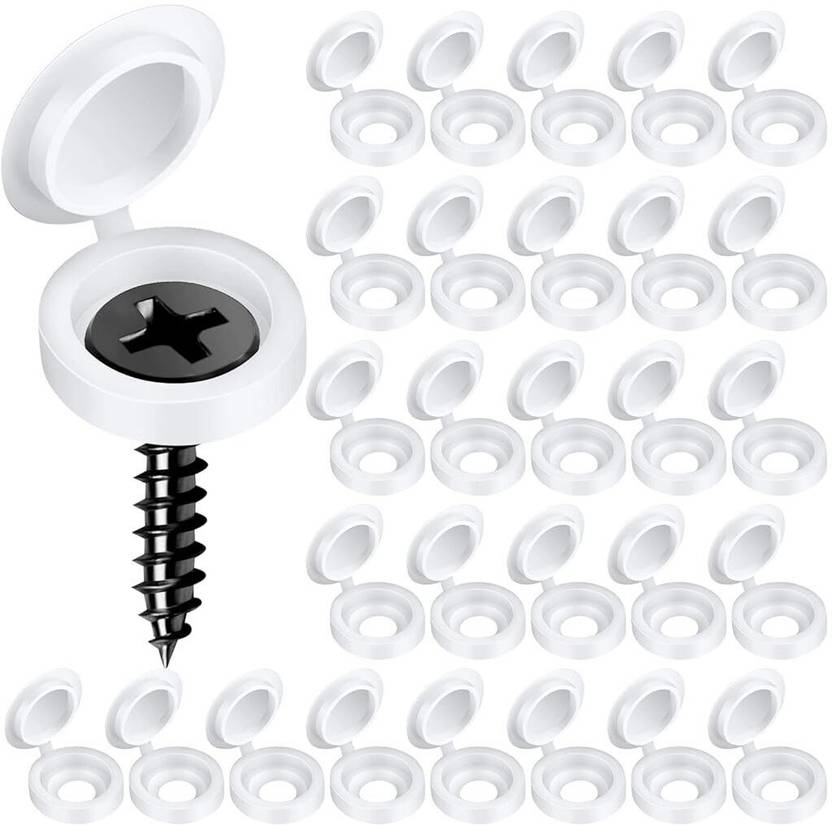 Ofifo Plastic Hinged Screw Cover Caps, Screw Caps 300 PCS White ...