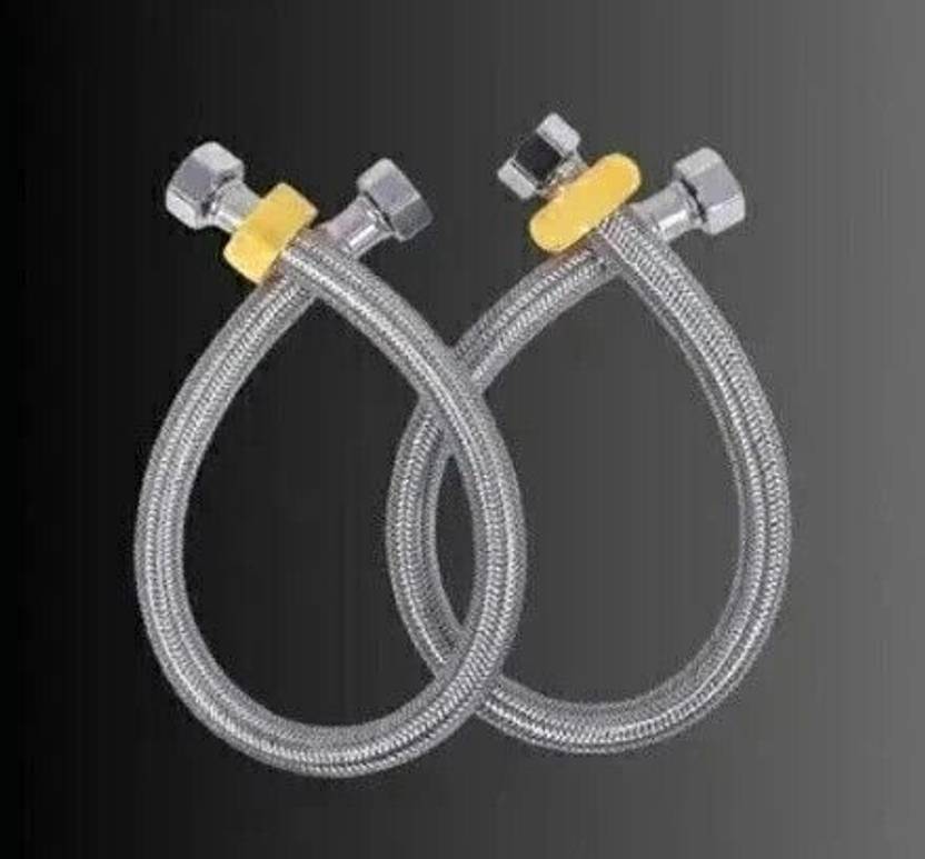 AGMECO SS304 Hose Connection Pipe 15mm x 450mm (Pack of 2) – Hot & Cold ...