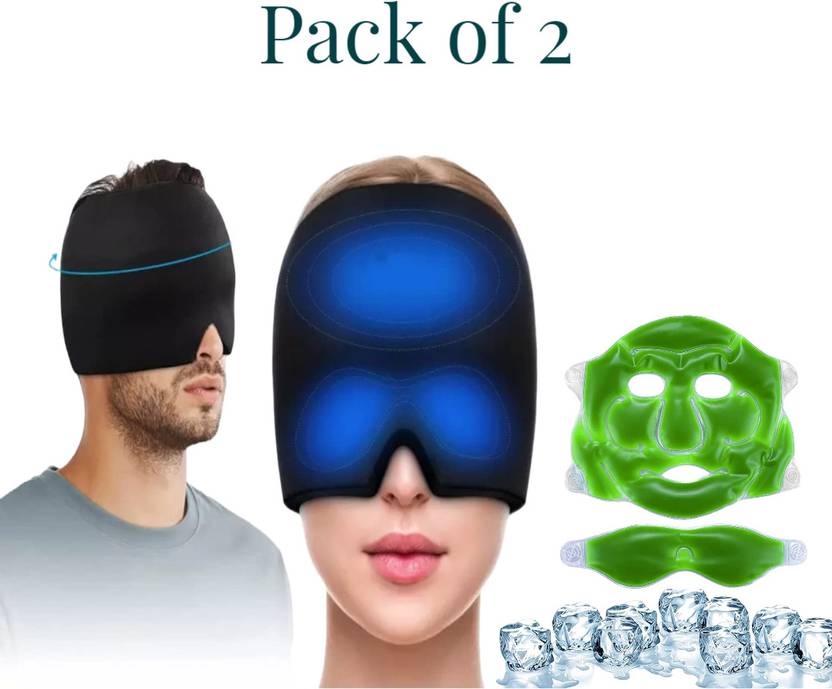 hexa hub Migraine headache relief gel cap + Alovera face mask Cool face ...