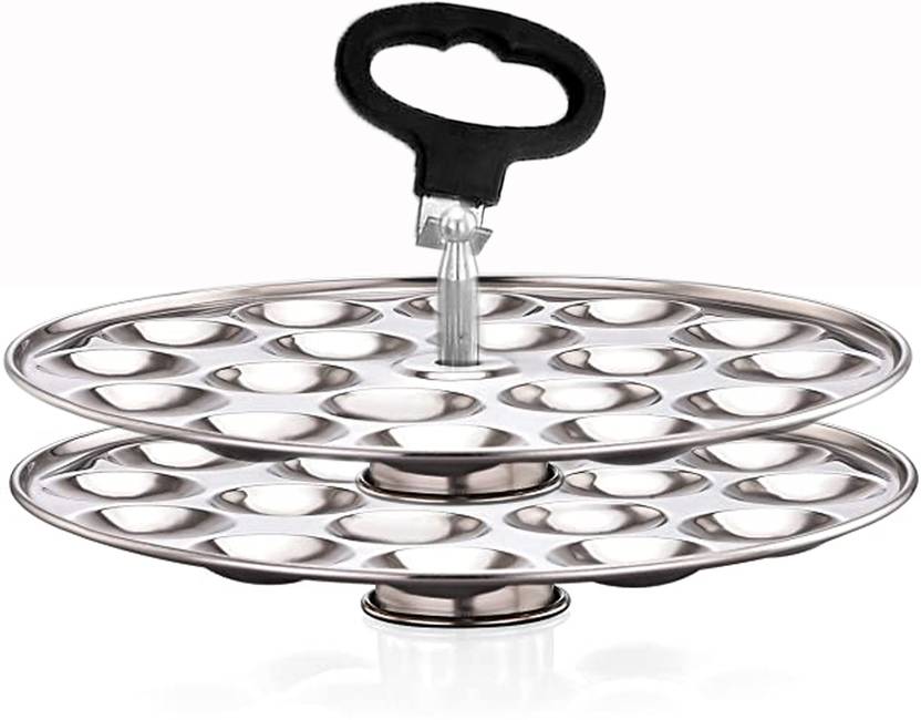 MISSIPPI Stainless Steel Mini Idli Stand 2 plate 36 Mini idli & Stand ...