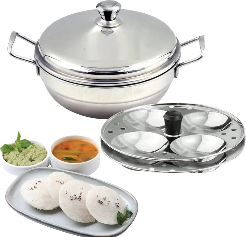 MITHALI Stainless Steel Idli Cooker with 2 Plates for Gas Stove ...