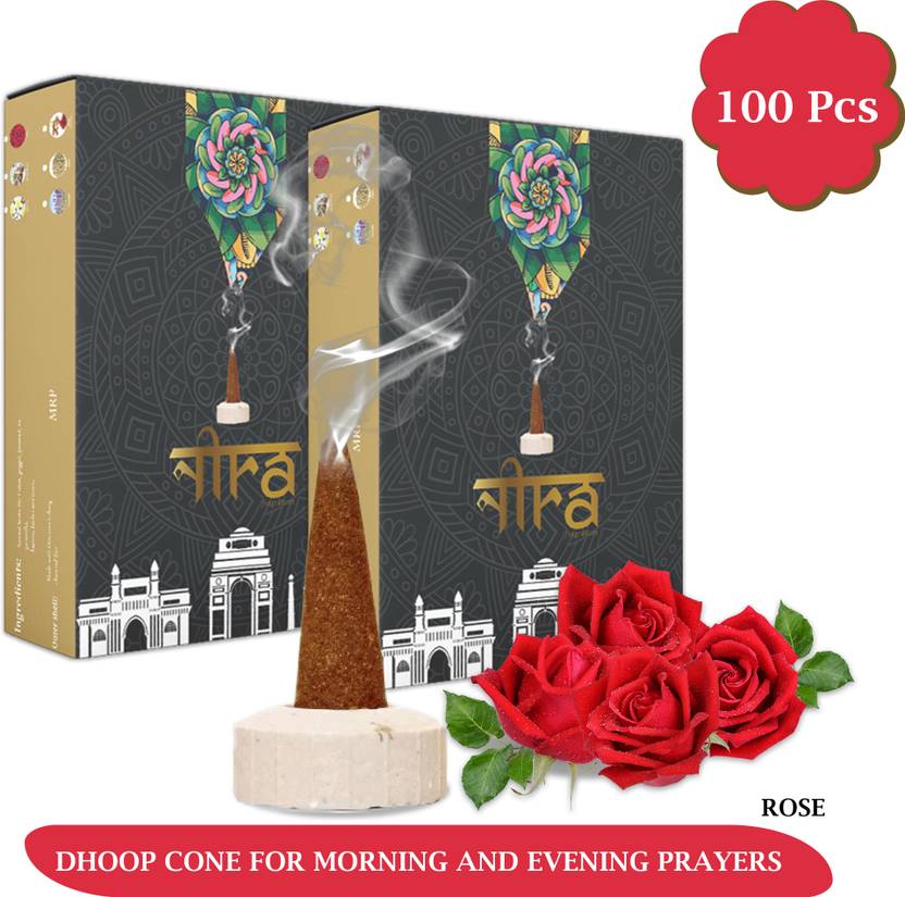 Nira Fragrances Long Lasting Cow Dung Organic Incense Dhoop Cones For ...