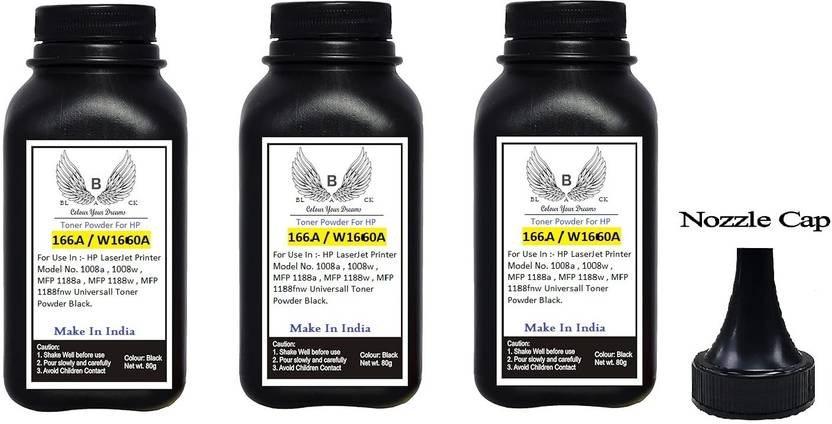 Black 166A Toner Powder For HP Laser Printers 1008a, 1008w, 1188a ...