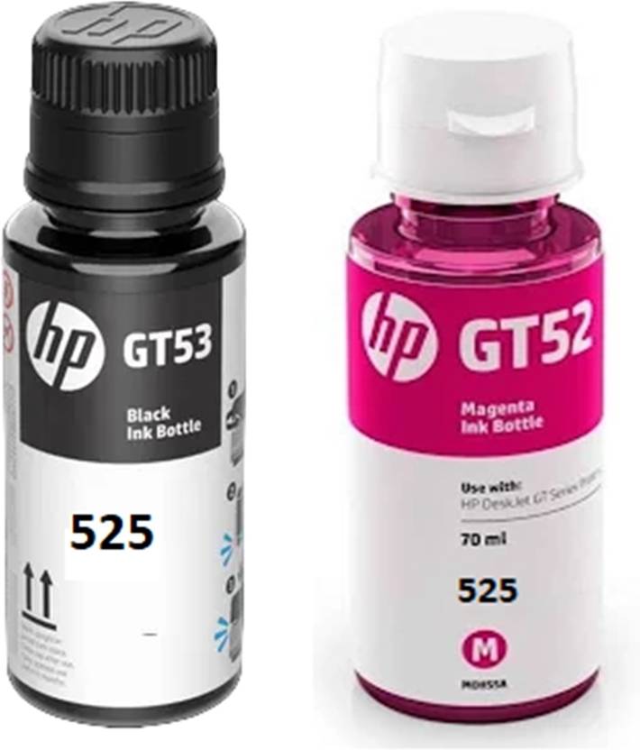 HP INK BOTTLE FOR HP 525 Original ALL IN ONE Black & Magenta SMART TANK ...