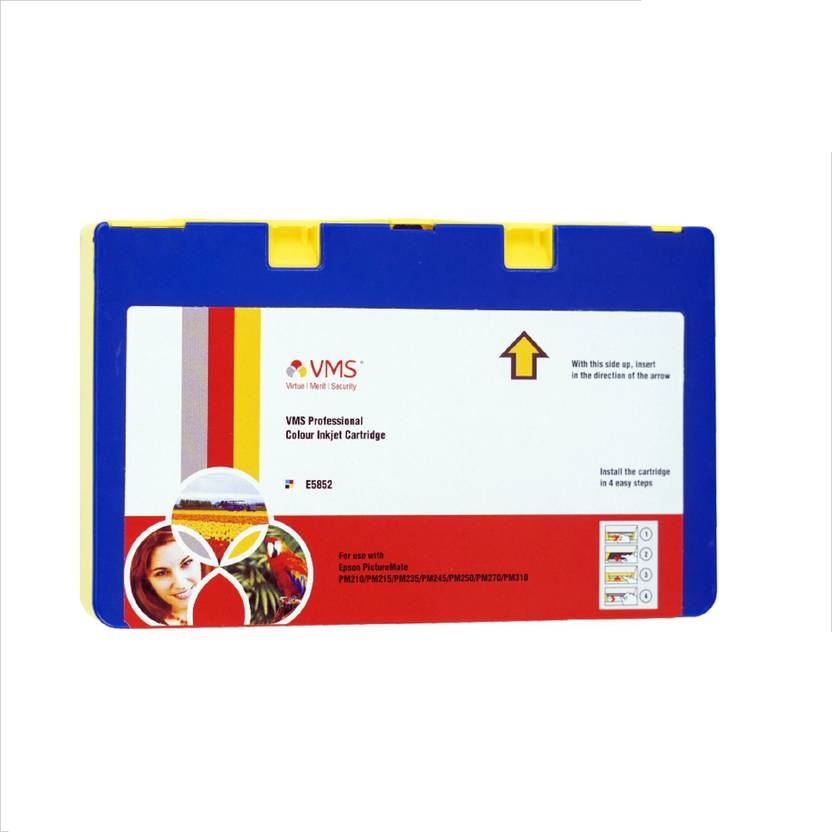 VMS Professional Color Inkjet Cartridge E-5852 (CMYK) | Black + Tri ...