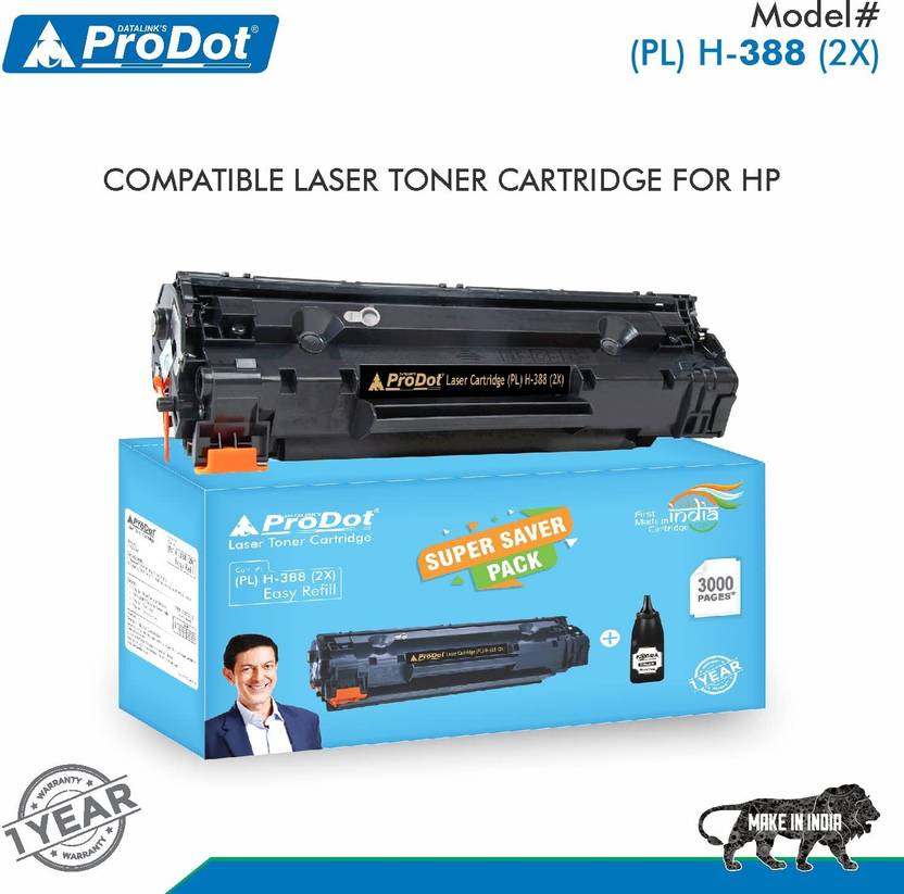 PRODOT PLH-388 Toner Cartridge & Toner Powder Easy Refill Combo for HP ...