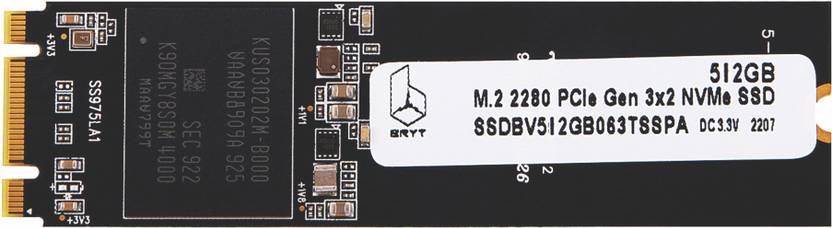 BRYT M.2 2280 PCle Gen 3X2 SSD 512 GB Desktop, Laptop Black M.2 ...
