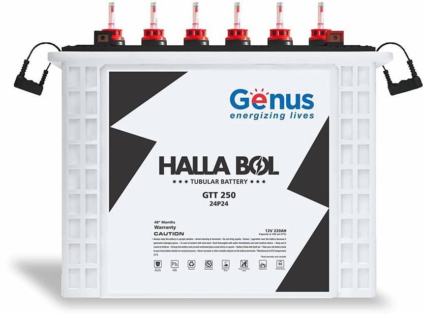 Genus GTT-250 Tubular Inverter Battery Price in India - Buy Genus GTT ...