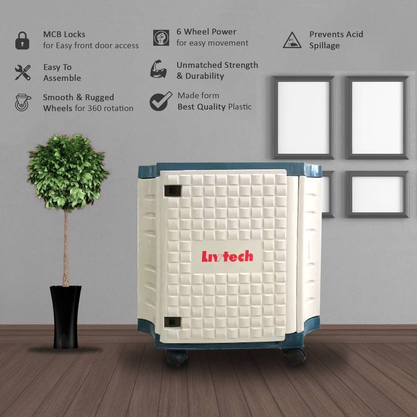 LIVTECH LIVTECH_Home UPS Cabinet LT_ITTALL-01 Hard Unbreakable Plastic Trolley for Inverter and ...