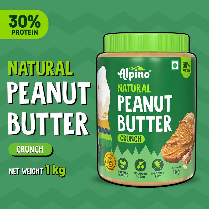 ALPINO Natural Peanut Butter Crunch Unsweetened 1 kg Price in India ...