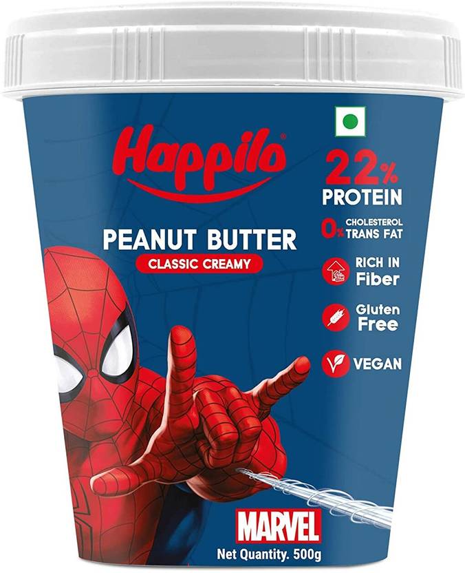 Happilo Spider Man Marvel Edition Classic Peanut Butter Creamy 500 g ...