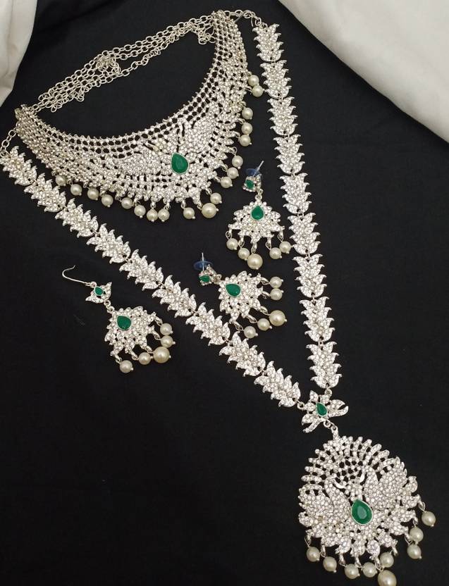 rk gold covering Alloy Silver Jewellery Set Price in India - Buy rk ...