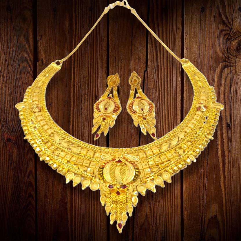 Harsh Z house Lucknow Copper Gold-plated Gold Jewellery Set Price in ...