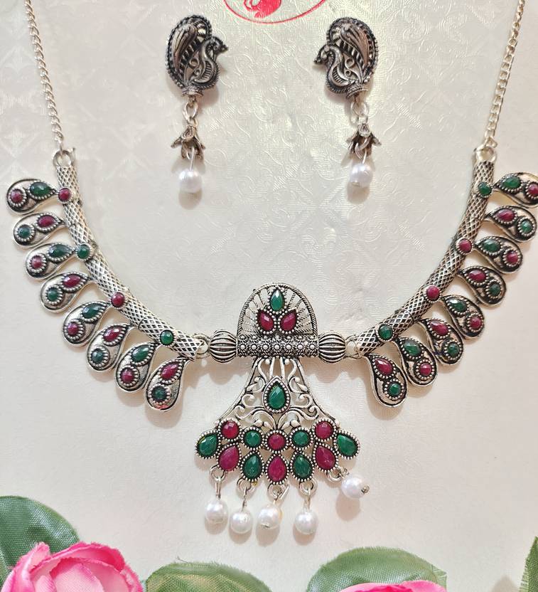 ElementR Alloy Silver Jewellery Set Price in India - Buy ElementR Alloy ...