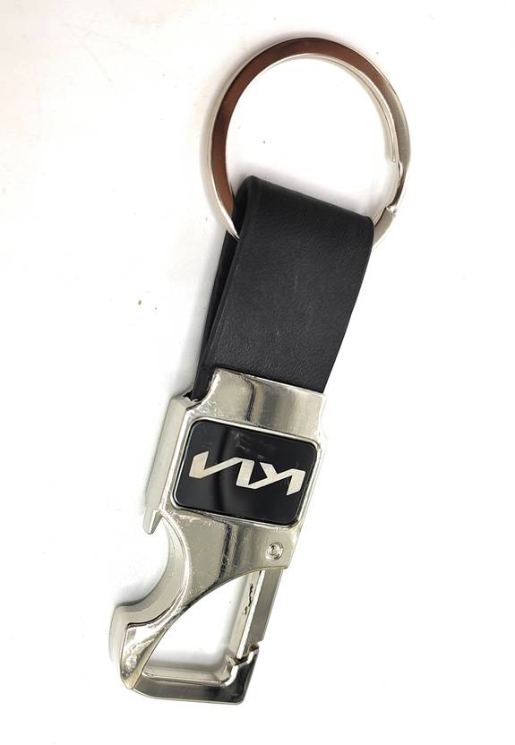 Jdp Novelty Metal Leather Opner Keychain for kiaCars New Logo Black ...