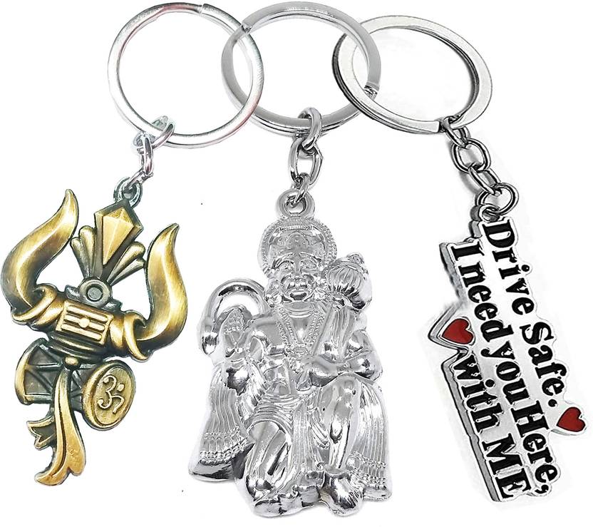 KV Fashion Ram Bhakt Hanuman & Lord Shiva Trishul Rudraksha Bead ...