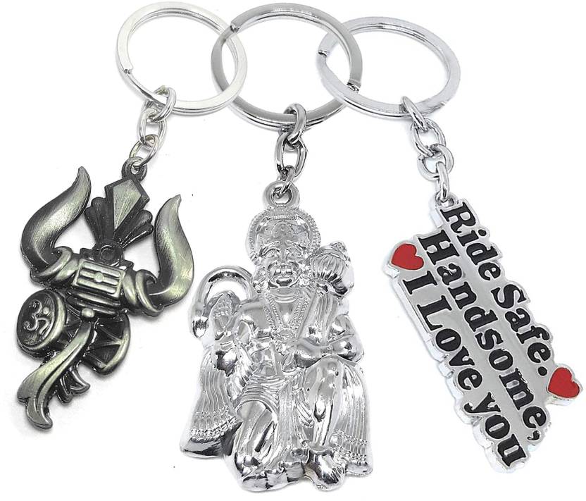 KV Fashion Ram Bhakt Hanuman & Lord Shiva Trishul Rudraksha Bead ...