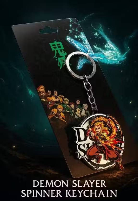 World Gift Mart Stylish Metal Demon Slayer Spinning Keychain | Anime ...