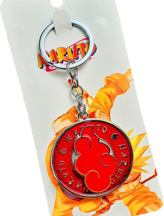 Daiyamondo Naruto Akatsuki Cloud Anime Manga Keychain Rotating Metal ...