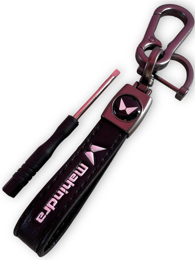 NSV Mahindra Car New Logo Lather Strip Locking Key Chain Key Chain ...