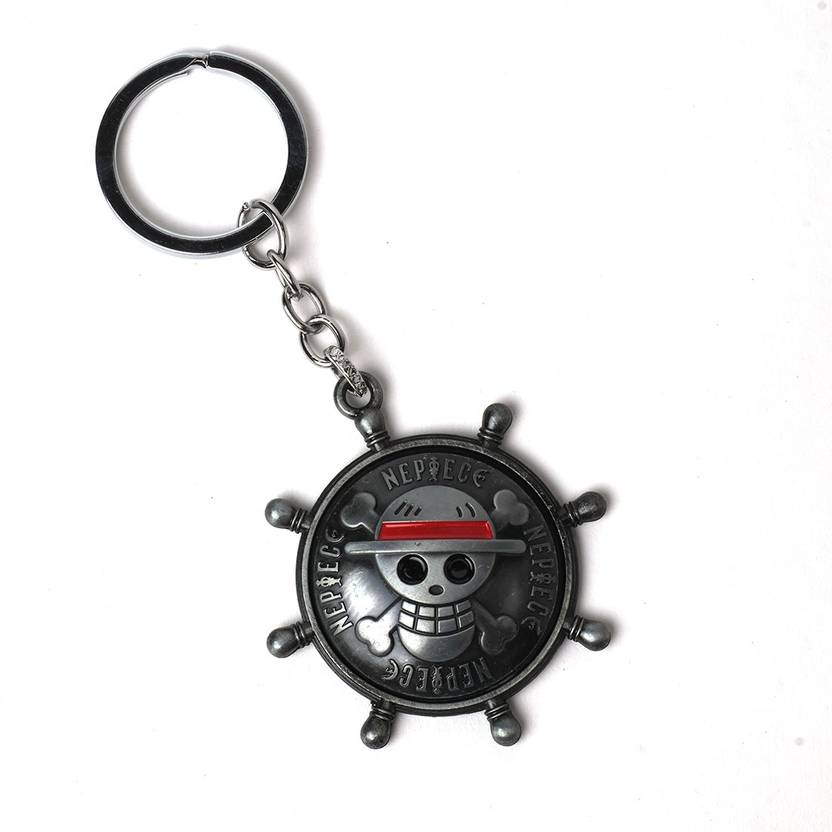 Daiyamondo One Piece Luffy Logo Jolly Roger Silver Rotating Metal ...