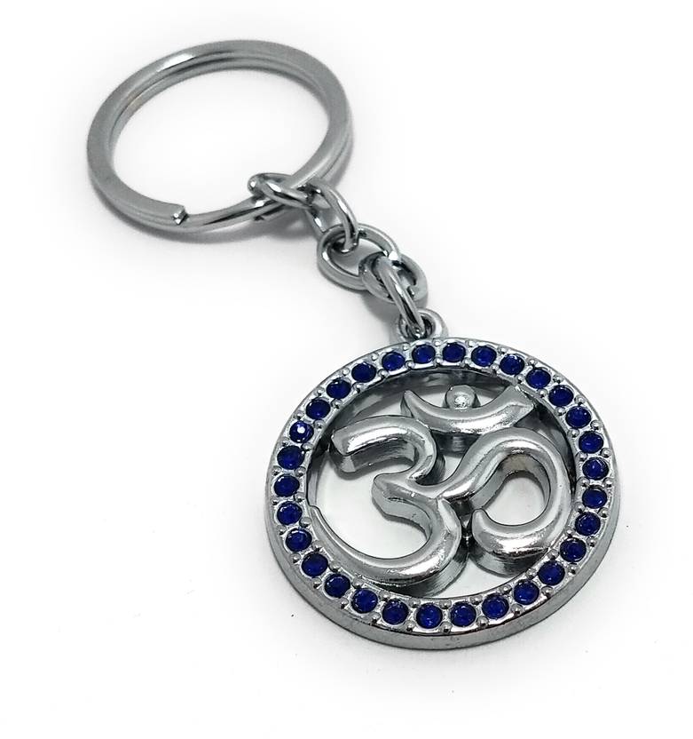 High Choice Hindu Spiritual Symbol Om Metal (Blue and Silver) Key Chain ...