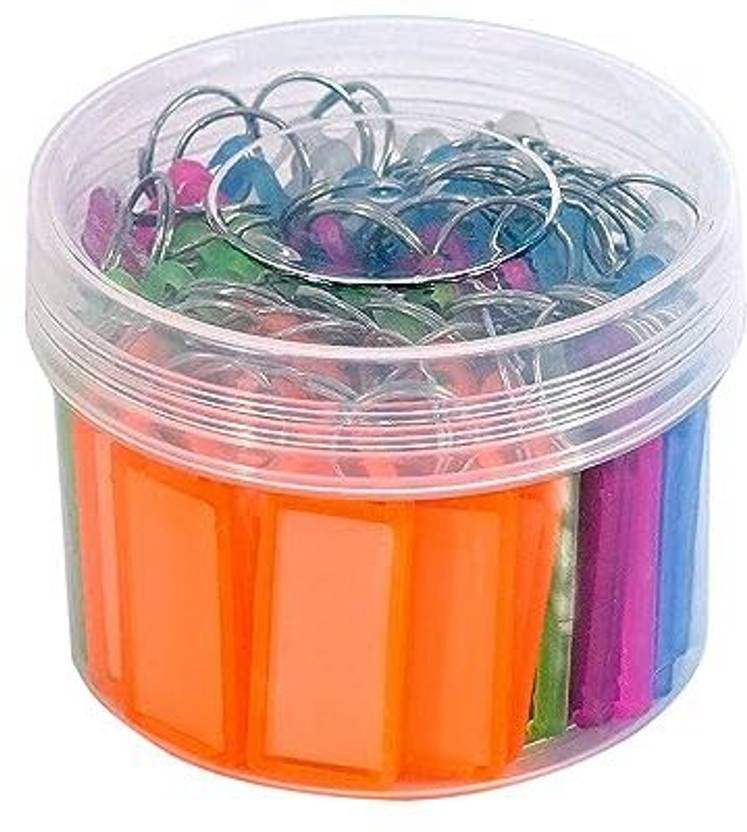 URBAN RINGS Multipurpose 50 Pcs Multicolor Keyring & Keychain with Name ...