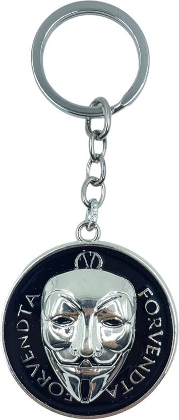 HappierYou V for Vendetta Face Mask Rotating Keychain Vendatta Face ...