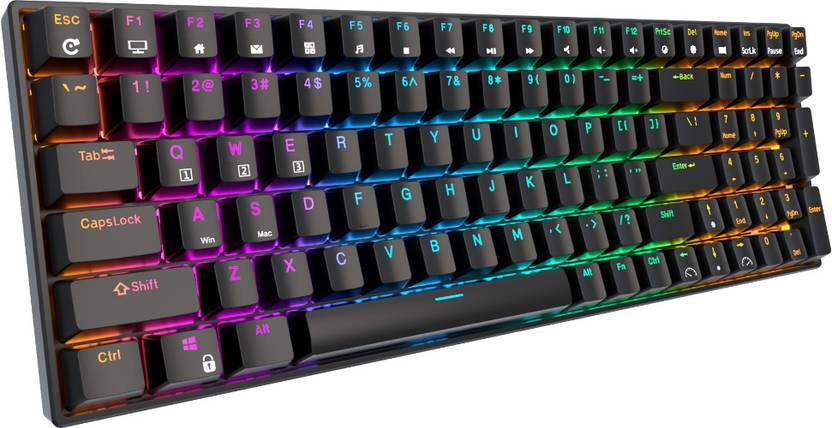 RK ROYAL KLUDGE RK100 Wireless Black Bluetooth, Wireless Laptop-size ...