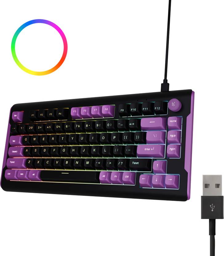 Kreo Hive Lite RGB 75% Wired Membrane Gaming Keyboard, Ultra Silent ...