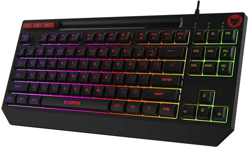 EVOFOX Deathray TKL RGB Silent Membrane Wired USB Tenkeyless Gaming ...