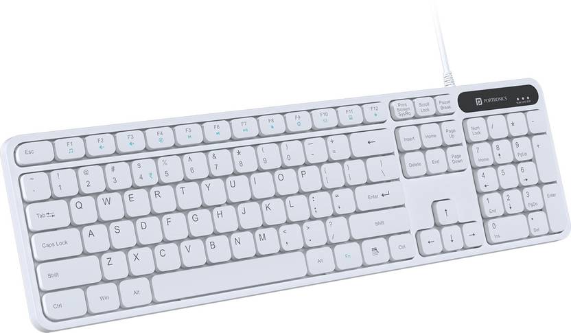 Portronics Ki-Pad 3 USB Wired Keyboard, Noise-free Typing, Large Keys ...