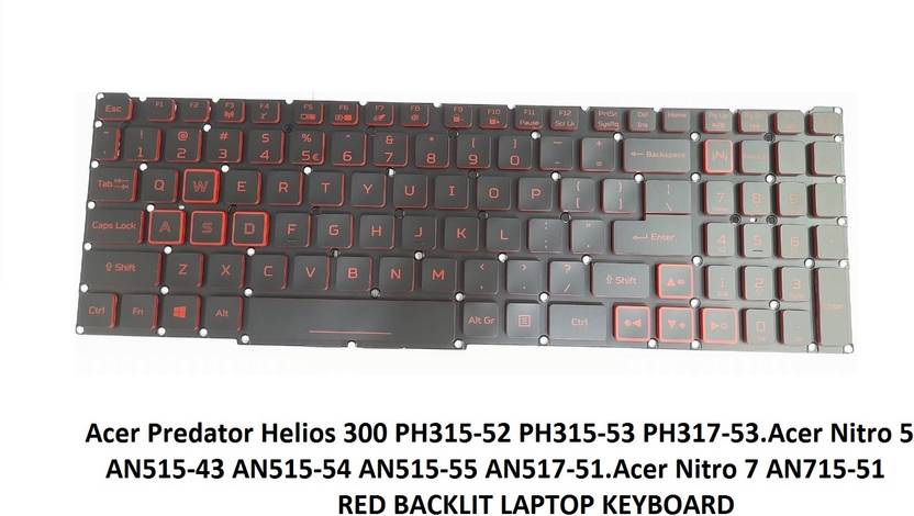 ROTECH SOLUTIONS COMPATIBLE KEYBOARD FOR Acer Predator Helios 300 PH315 ...