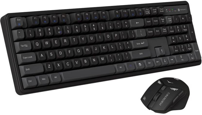 Portronics Key9 Combo Wireless Keyboard and Mouse, Ergonomic Mouse, USB ...
