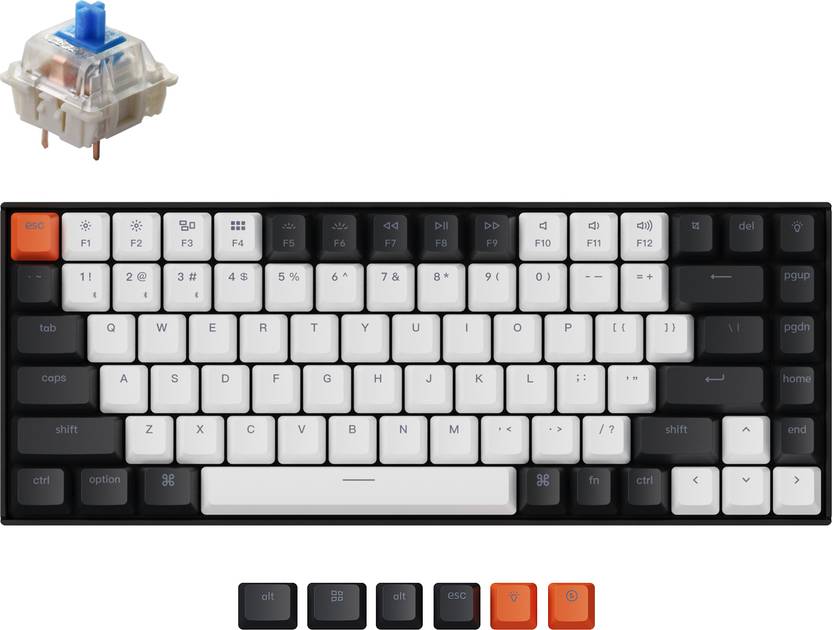 Keychron K2 Wireless Hot-swappable Mechanical Keyboard/ White Backlight ...