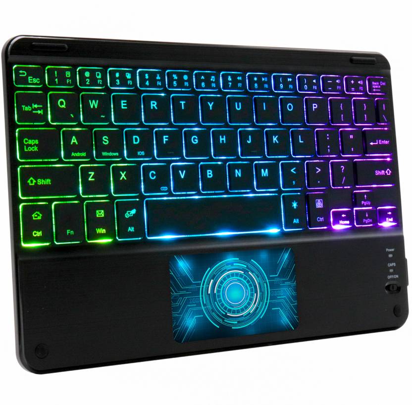 TECPHILE HB119D Wireless Keyboard with Multi-Color Touchpad & RGB ...