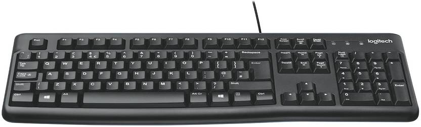 Logitech K120 / Full-Size, Spill-Resistant, Curved Space Bar Wired USB ...