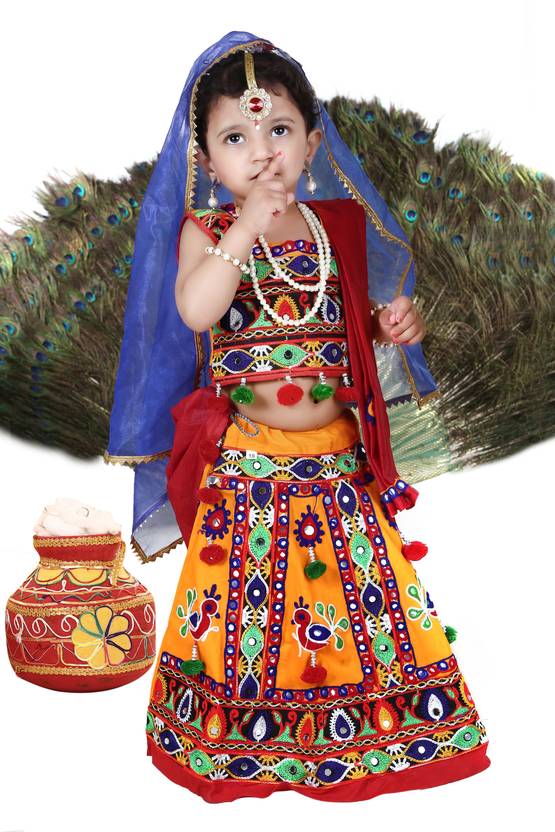 Raj Fancy Dresses Radha and krishna Dress for Kids with Jewellery ...