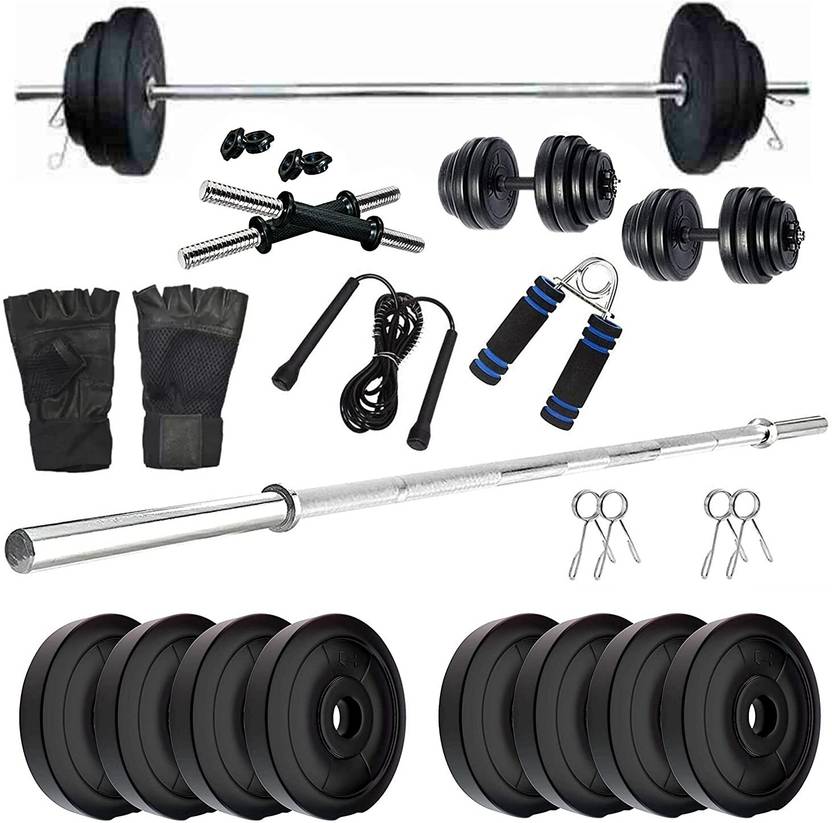 SX FITNESS 30KG PVC Dumbbell Plate Set with 3Ft Plain Rod and ...