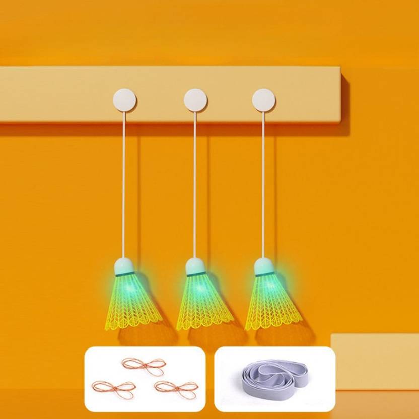 Maxbell Light Up Shuttle Cock & Elastic Rebound Rope Self Practice Pack ...