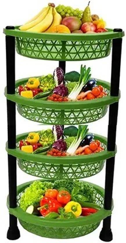 Wallop Fruits/Vegetables Kitchen Rack Plastic 4 Tier Plastic Vegetable ...