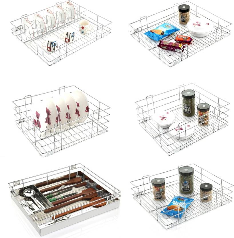 Landwood Utensil Kitchen Rack Steel 15x16 inch Kitchen Basket for ...