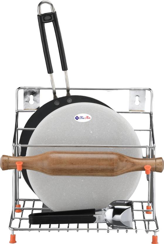 FineArts Chakla/Belan Kitchen Rack Steel Stainless Steel 4 in 1 Chakla ...