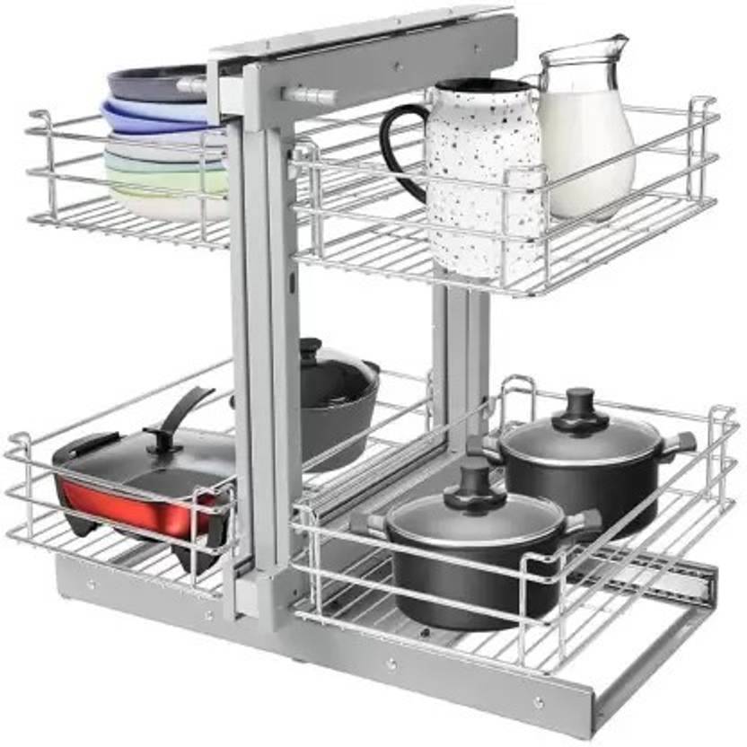 CeramicWorld Utensil Kitchen Rack Steel Magic Corner Kitchen Cabinet ...