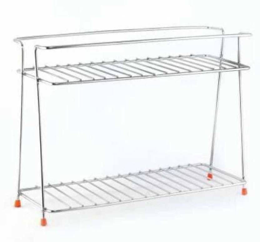 FineArts Containers Kitchen Rack Steel Stainless Steel Spice 2-Tier ...