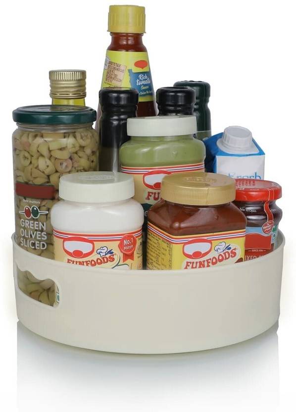 SKYBUCKET Containers Kitchen Rack Plastic 360° Rotating Organizer Tray ...