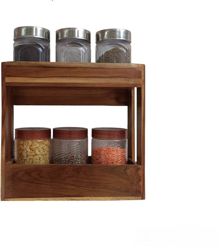TEAKWOODKART Containers Kitchen Rack Wood container stand for home ...