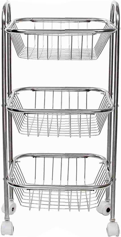 bartan hub Fruits/Vegetables Kitchen Rack Steel Stainless Steel 3 Layer ...