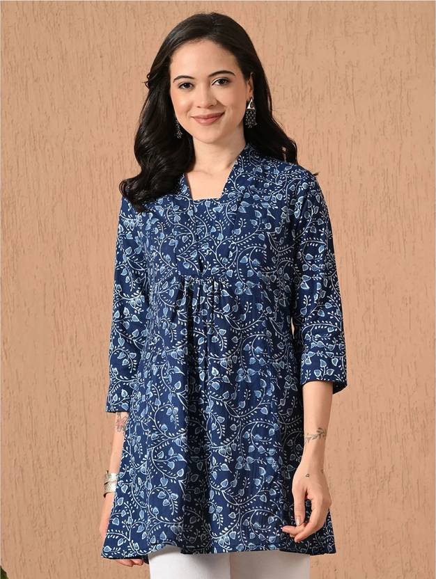 Atanjay Women Block Print, Floral Print Tunic Kurta - Buy Atanjay Women ...